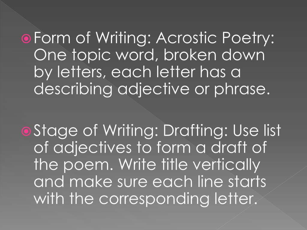 PPT - Acrostic Poems By: Kristin Truitt & Ashley Hiott ECED 4300A Dr ...