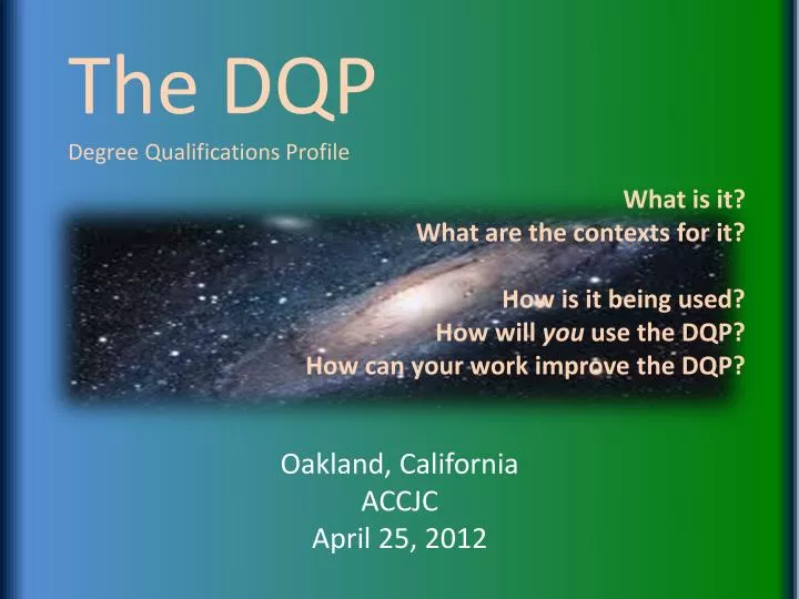 PPT - The DQP Degree Qualifications Profile PowerPoint Presentation ...