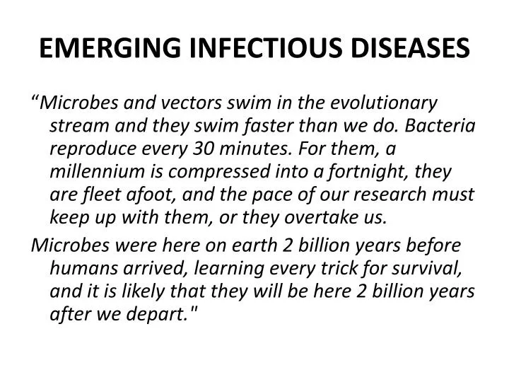 PPT - EMERGING INFECTIOUS DISEASES PowerPoint Presentation, free ...