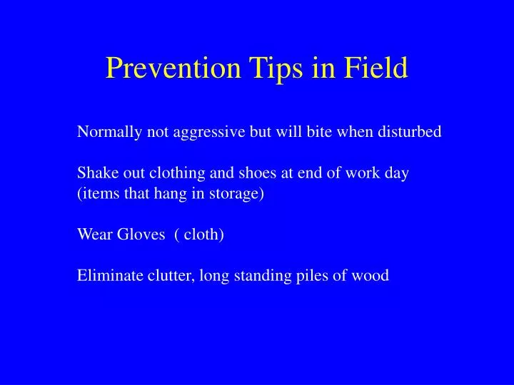 PPT - Prevention Tips in Field PowerPoint Presentation, free download ...
