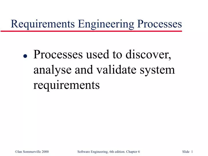 PPT - Requirements Engineering Processes PowerPoint Presentation, free ...