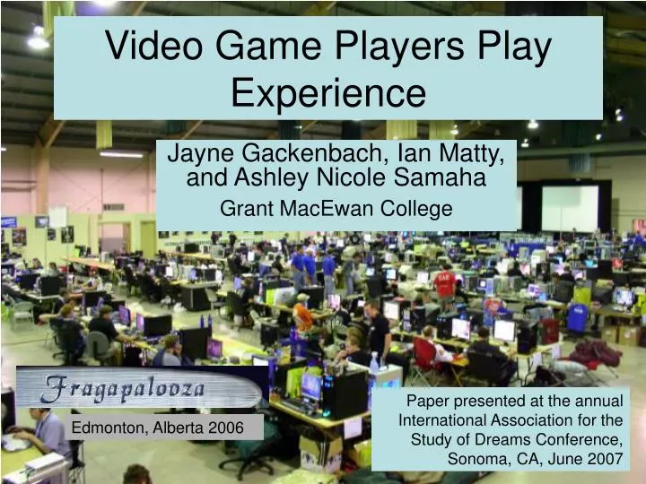 PPT - Video Game Players Play Experience PowerPoint Presentation, free ...