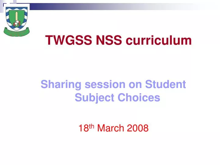 PPT - TWGSS NSS curriculum PowerPoint Presentation, free download - ID ...