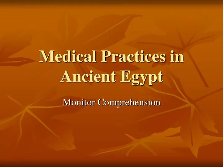 Egyptian Health Practices