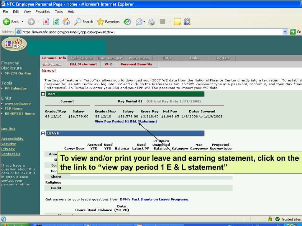 PPT - Employee review of Leave and Earning Statement to verify accuracy ...