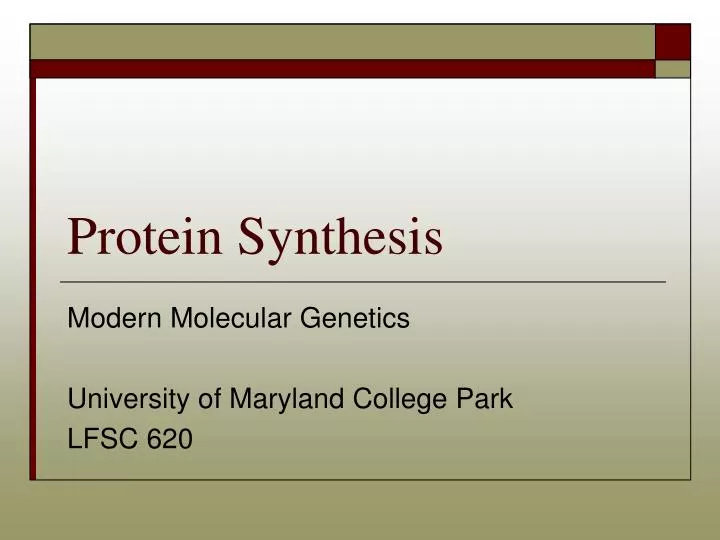 PPT - Protein Synthesis PowerPoint Presentation, free download - ID:1802472