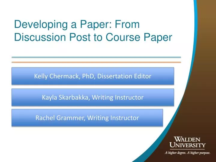 PPT - Developing a Paper: From Discussion Post to Course Paper ...