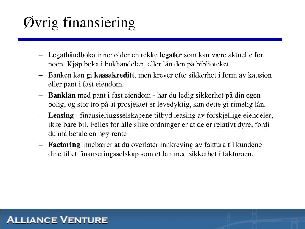 PPT - Hvilke instrumenter brukes i finansiering? Hvilke rolle spiller ...