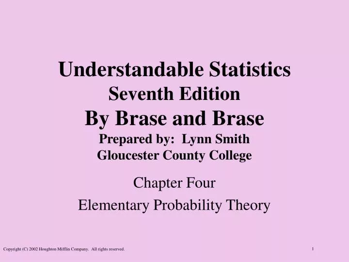 PPT - Chapter Four Elementary Probability Theory PowerPoint ...