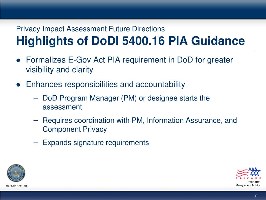 Ppt Privacy Impact Assessment Future Directions Powerpoint