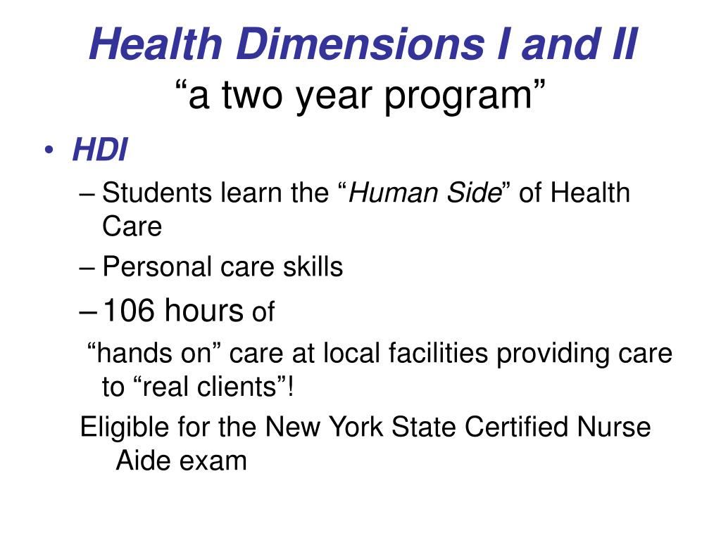 PPT - Health Dimensions “ The Human Side of Health Care” Genesee Valley ...