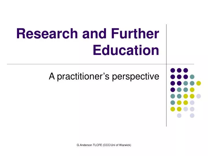 PPT - Research and Further Education PowerPoint Presentation, free ...