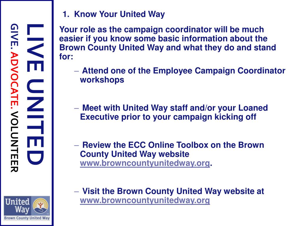 PPT - United Way Campaign 101 WELCOME PowerPoint Presentation, free ...