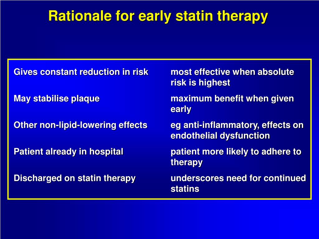 PPT - New Insights into the Benefits of Early Statin Initiation in ...