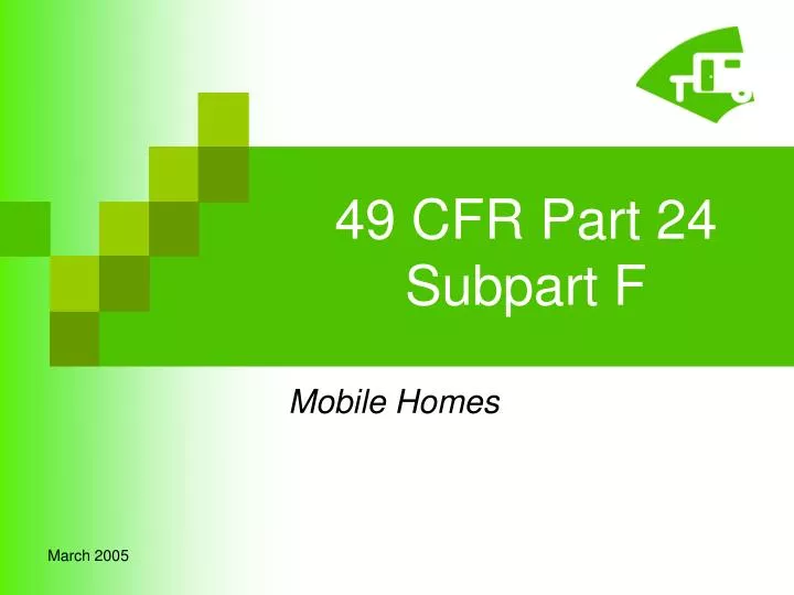 PPT - 49 CFR Part 24 Subpart F PowerPoint Presentation, free download ...