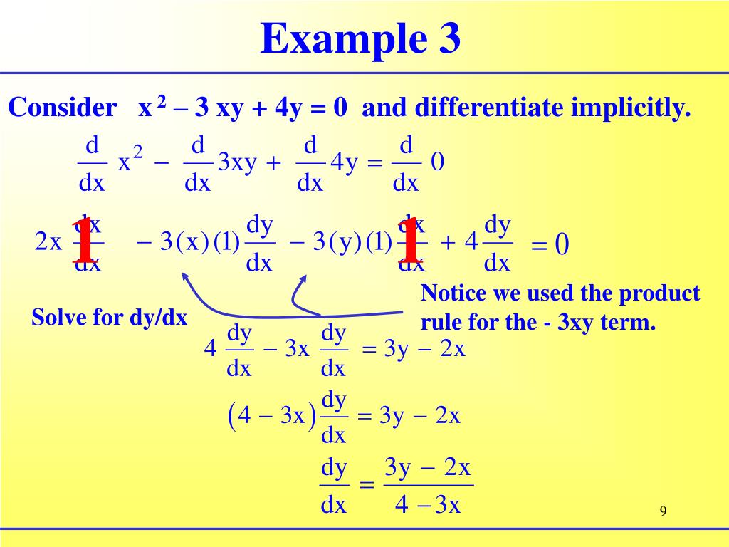 PPT 3 1 Implicit Differentiation PowerPoint Presentation Free