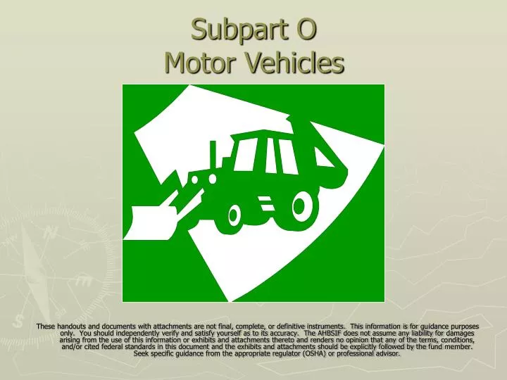PPT - Subpart O Motor Vehicles PowerPoint Presentation, free download ...