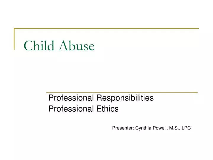PPT - Child Abuse PowerPoint Presentation, free download - ID:1806884