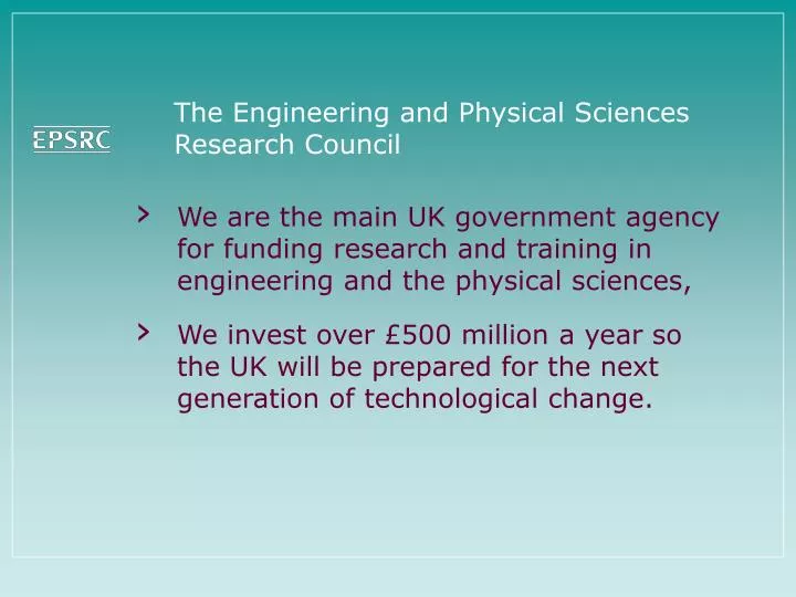 PPT - The Engineering and Physical Sciences Research Council PowerPoint ...