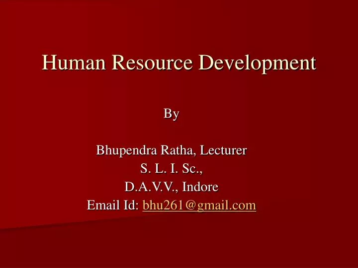 PPT - Human Resource Development PowerPoint Presentation, free download ...