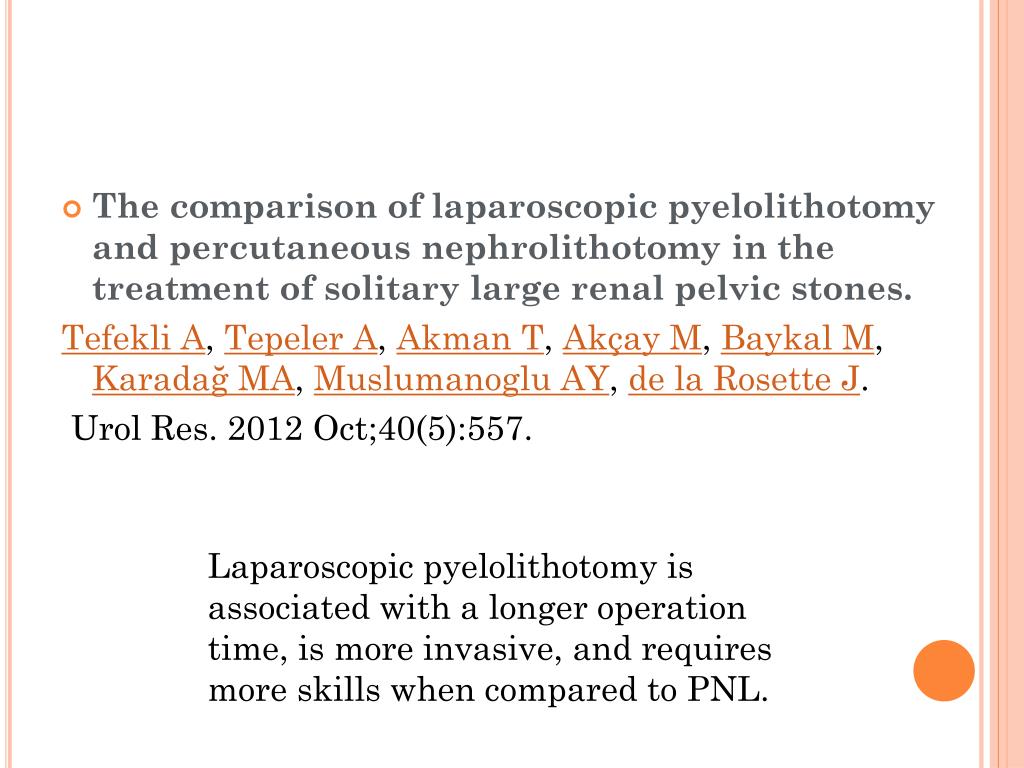 PPT - PIELOLITOTOMIA LAPAROSCOPICA:QUANDO FARLA? PowerPoint ...