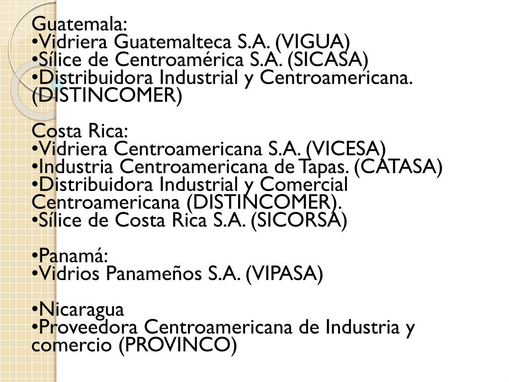 PPT - VICAL RECICLANDO EL VIDRIO DE CENTROAMERICA PowerPoint ...