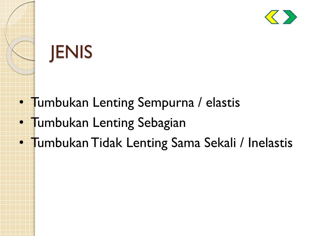 PPT - MOMENTUM, IMPULS, HUKUM KEKEKALAN MOMENTUM DAN TUMBUKAN ...