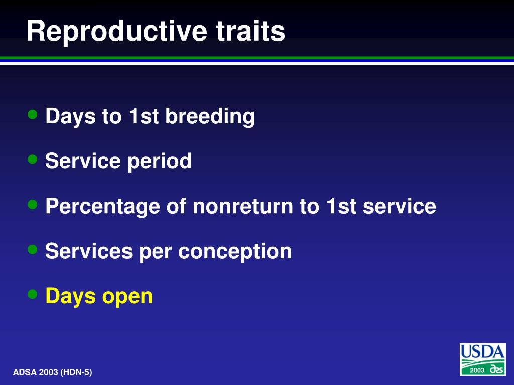 PPT - Characteristics of genetic evaluations for daughter fertility in ...