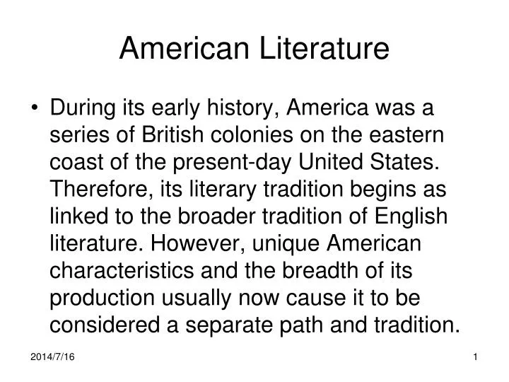 PPT - American Literature PowerPoint Presentation, free download - ID ...