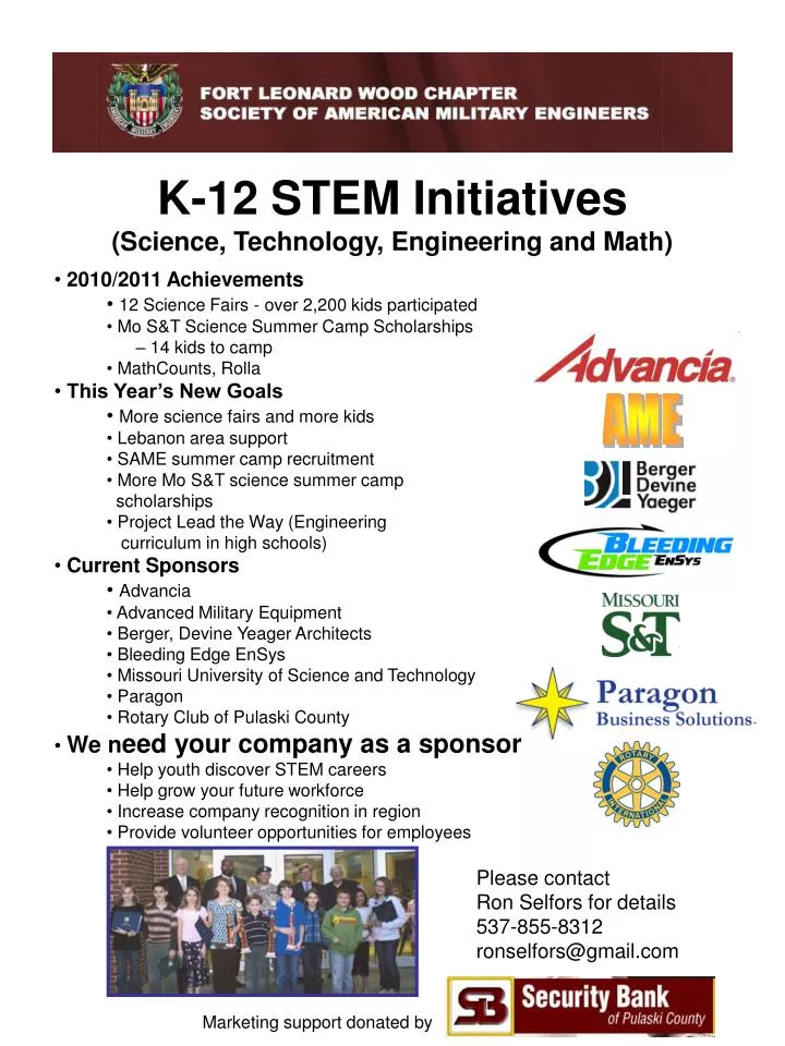 PPT - K-12 STEM Initiatives (Science, Technology, Engineering and Math ...