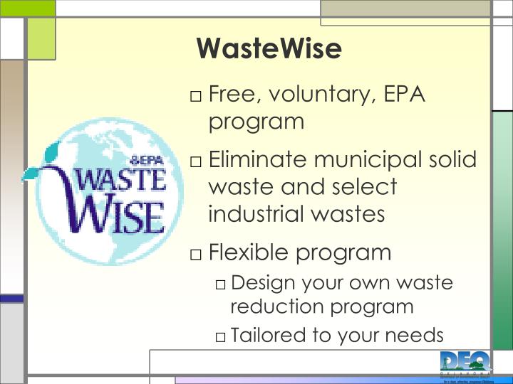 PPT - Waste Reduction, WasteWise & Pollution Prevention PowerPoint ...