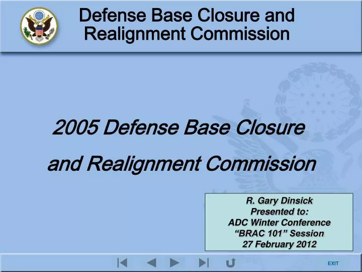 PPT - 2005 Defense Base Closure and Realignment Commission PowerPoint ...