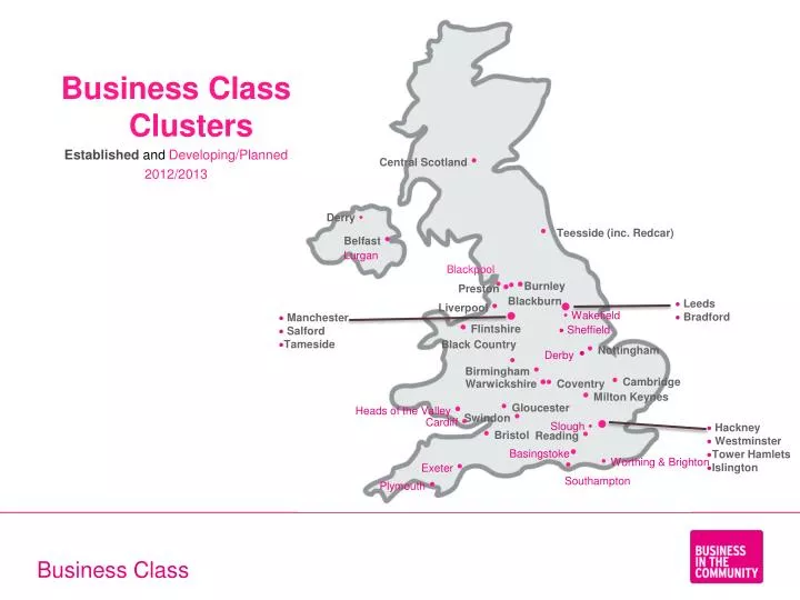 PPT - Business Class Clusters Established and Developing/Planned 2012/ ...