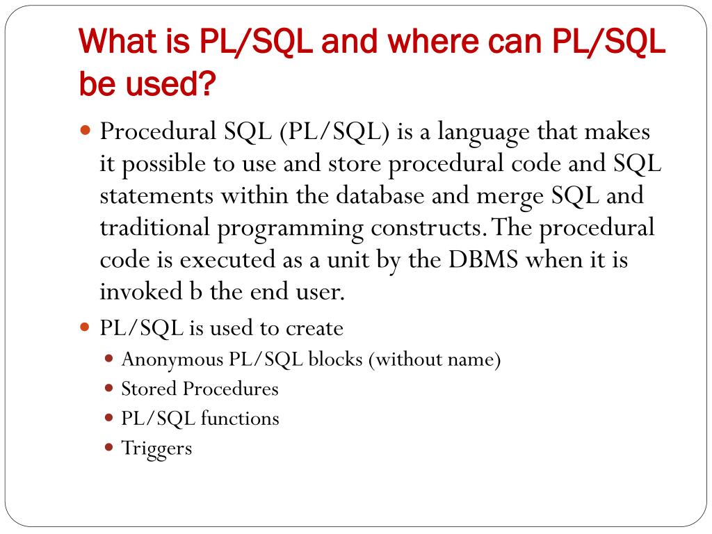 PPT PL SQL PowerPoint Presentation Free Download ID 1810812 PPT PL SQL PowerPoint Presentation Free Download ID 1810812