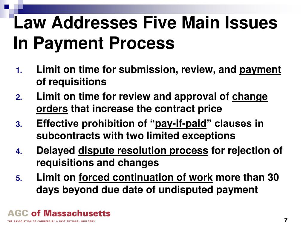 PPT - The New Massachusetts Construction Prompt Pay Law PowerPoint ...