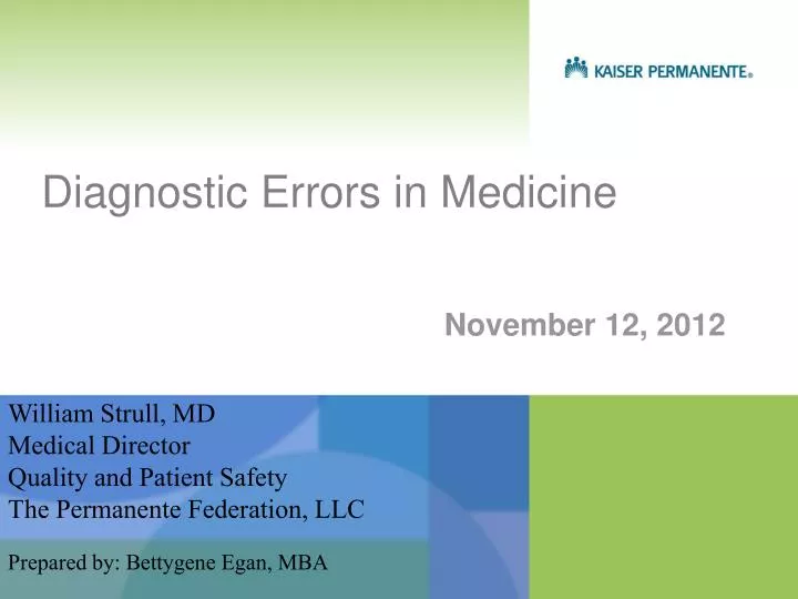 PPT - Diagnostic Errors in Medicine PowerPoint Presentation, free ...