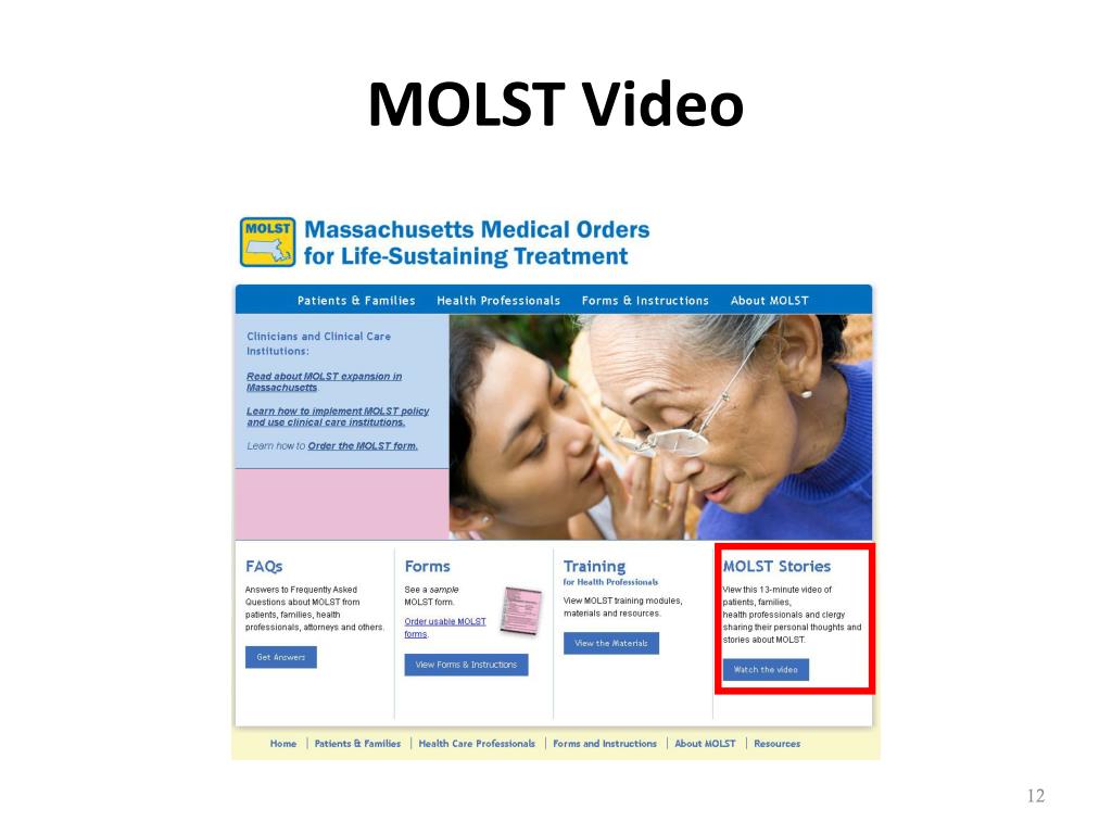 PPT - Massachusetts Medical Orders for Life-Sustaining Treatment ...