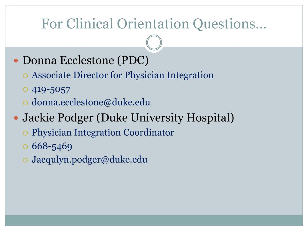PPT - Academic Orientation Duke School of Medicine PowerPoint ...