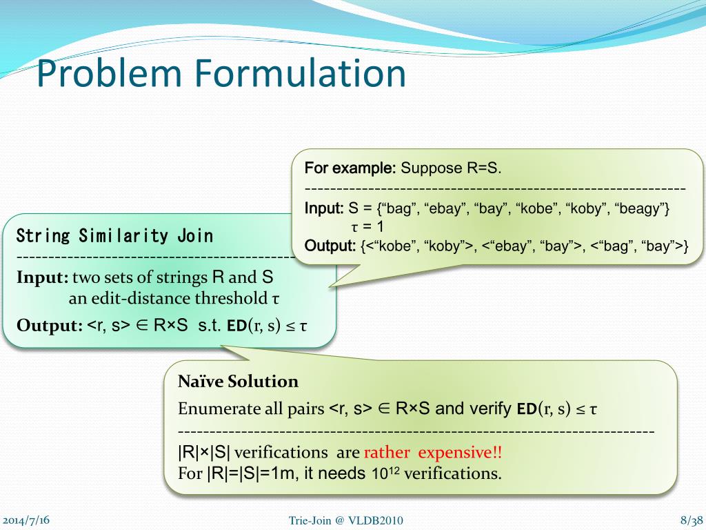 Ppt Trie Join Efficient Trie Based String Similarity Joins With Edit Distance Constraints