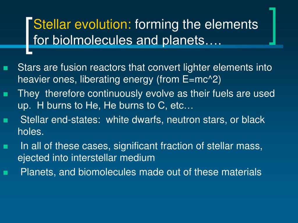PPT - Chapter 5: Cosmic foundations for origins of life - stars ...