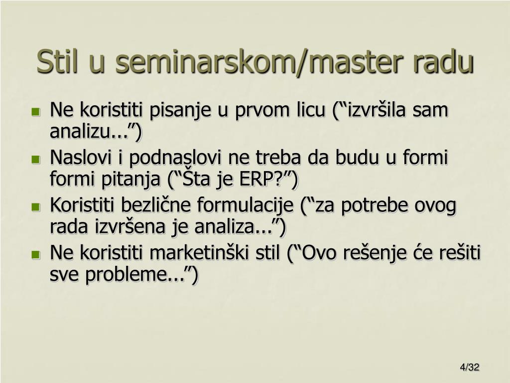 PPT - Pravila izrade seminarskog/master rada PowerPoint Presentation ...