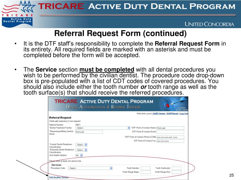 PPT - Military Dental Treatment Facility TRICARE Active Duty Dental ...