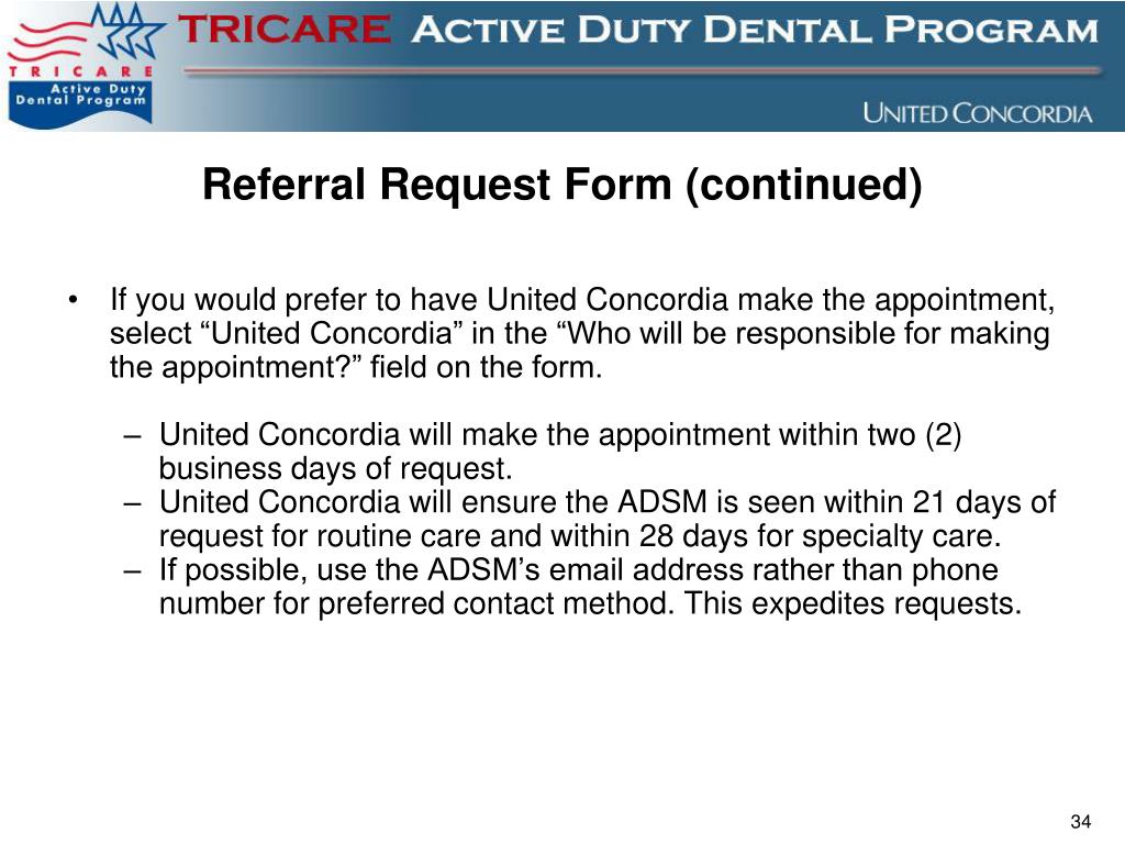 PPT - Military Dental Treatment Facility TRICARE Active Duty Dental ...
