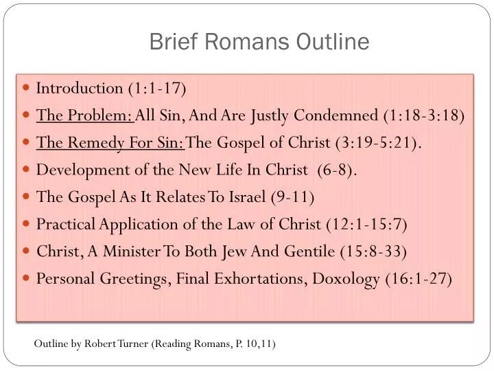 PPT - Brief Romans Outline PowerPoint Presentation, free download - ID ...