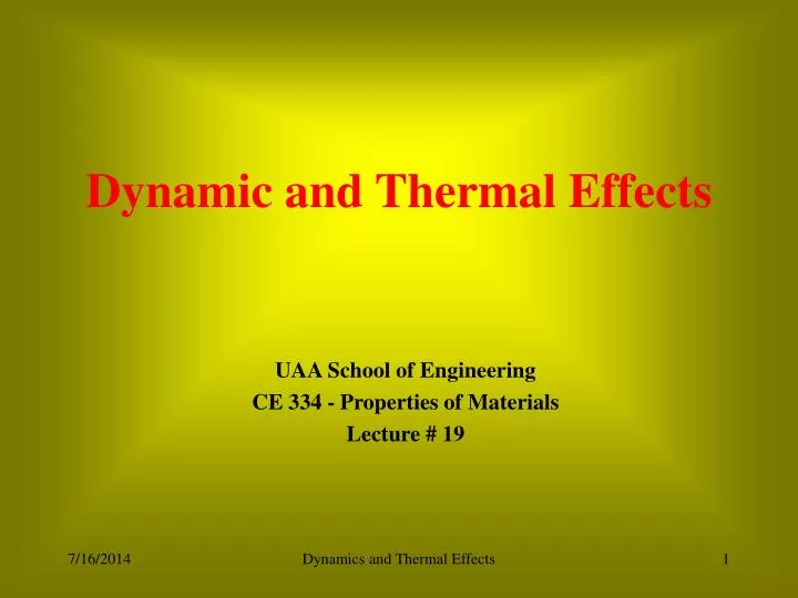PPT - Dynamic and Thermal Effects PowerPoint Presentation, free ...