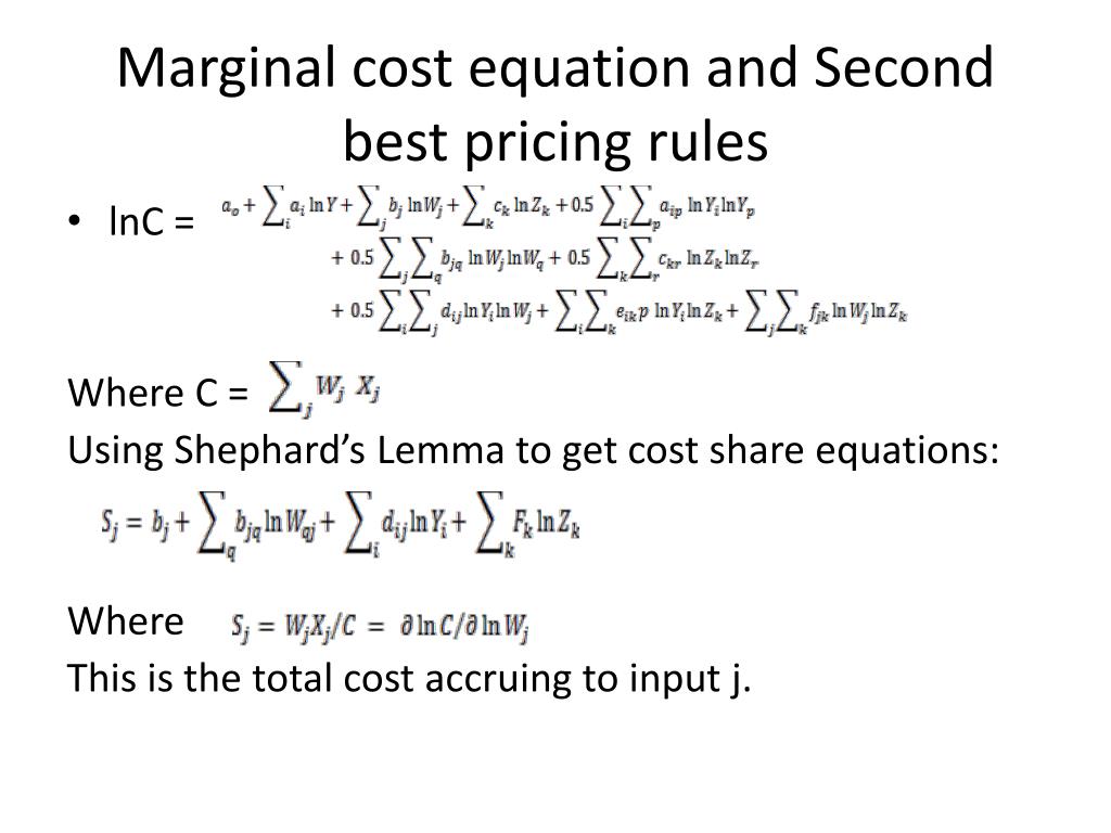PPT - MARGINAL COST AND SECOND-BEST PRICING FOR WATER SERVICES ...