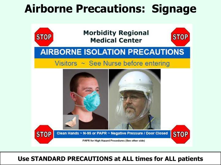 Hospital Airborne Precautions Sign