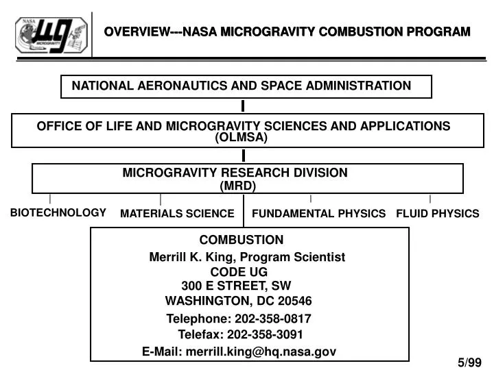 PPT - OVERVIEW---NASA MICROGRAVITY COMBUSTION PROGRAM PowerPoint ...