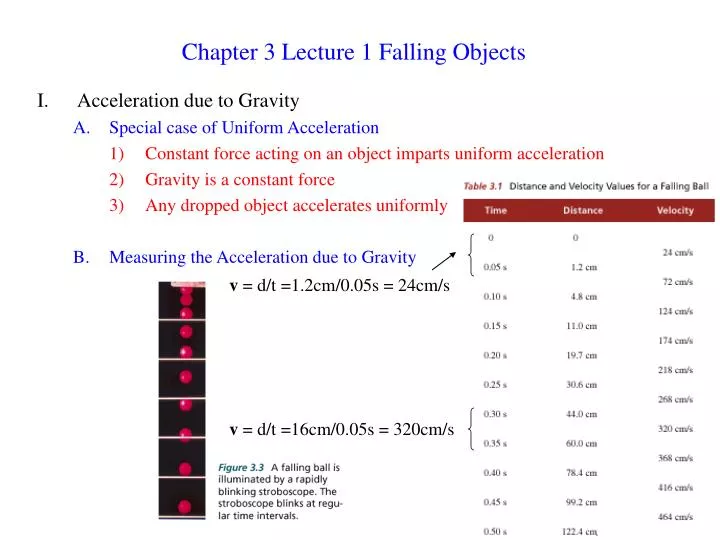 PPT - Chapter 3 Lecture 1 Falling Objects PowerPoint Presentation, free ...