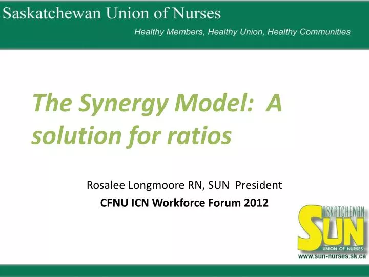 PPT - The Synergy Model: A solution for ratios PowerPoint Presentation ...